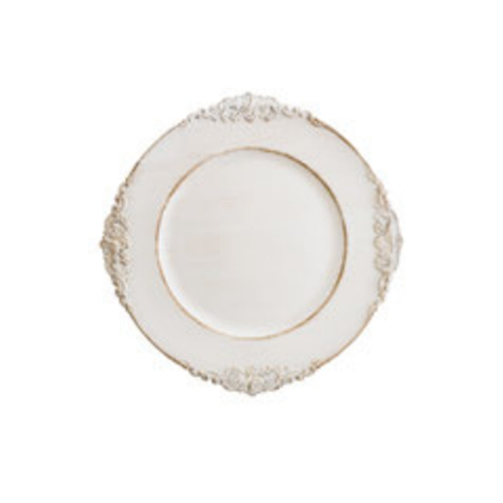 L'ARTE DI NACCHI Set 6 sottopiatti bianchi con decori sui bordi in res ...